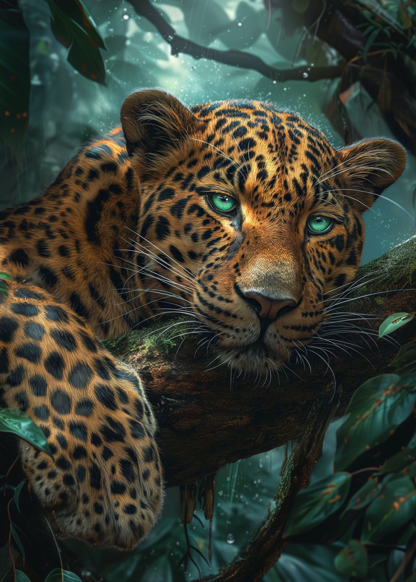 'Tropical Jungle leopard' Poster, picture, metal print, paint by Aryan ...