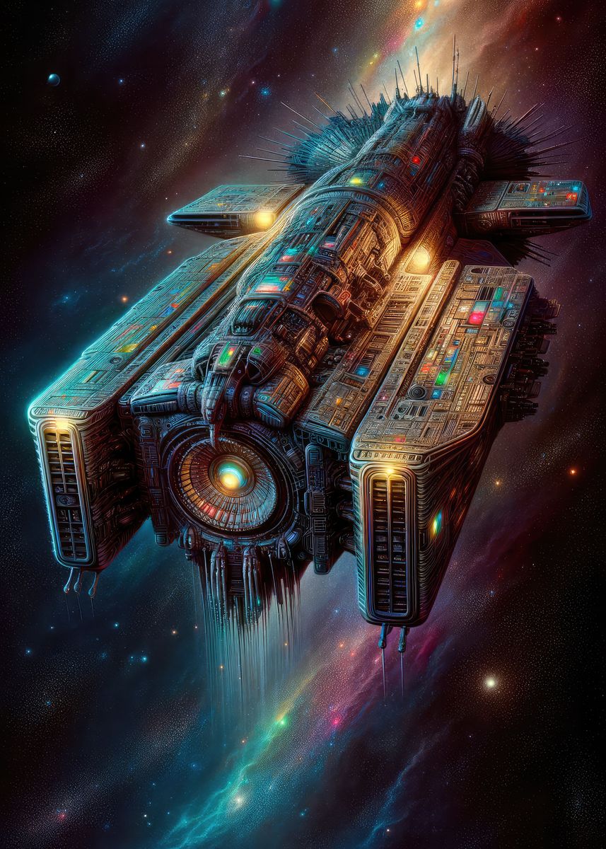 'Alien Starship Voyage' Poster, picture, metal print, paint by Markus ...