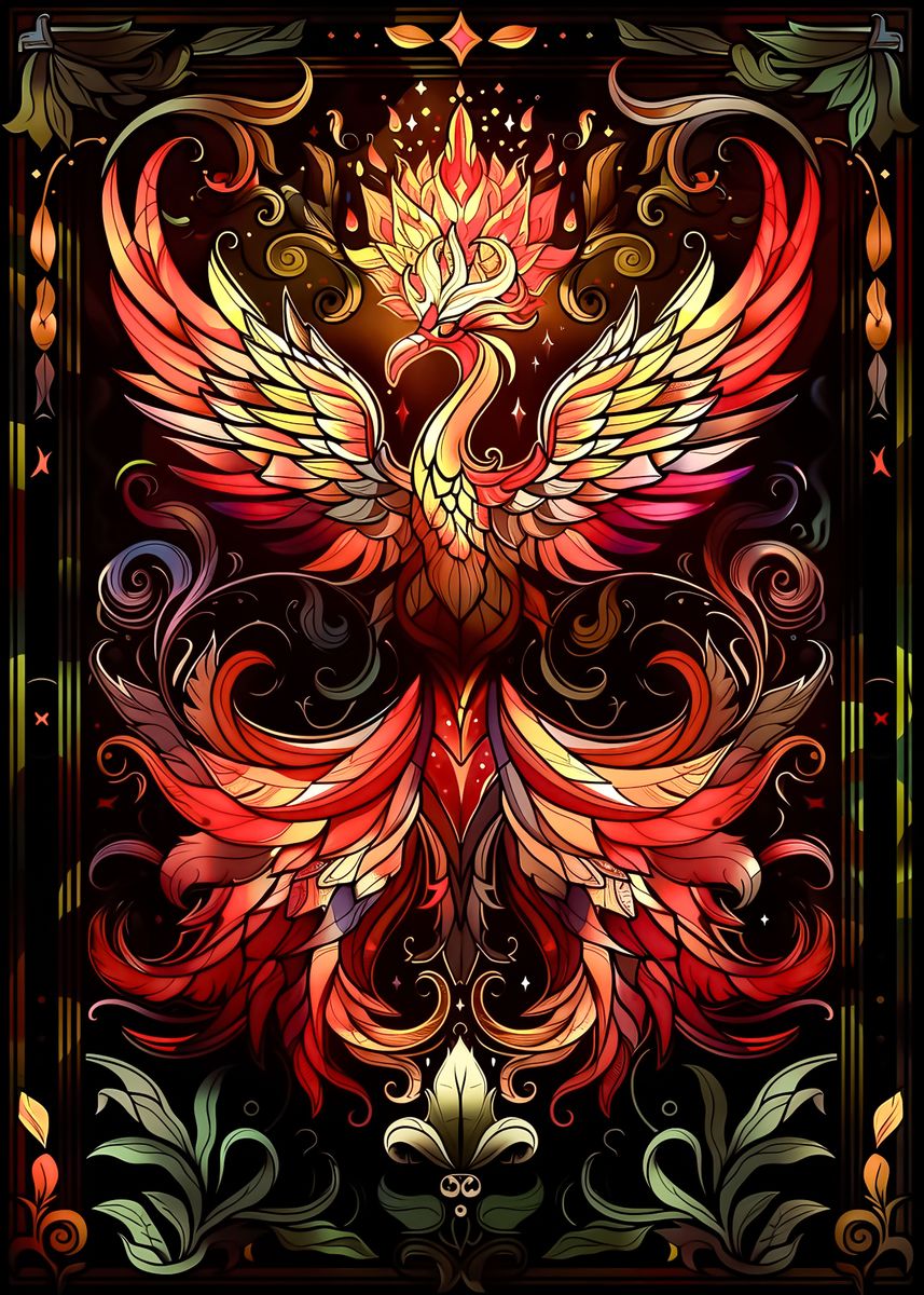'Phoenix ' Poster, picture, metal print, paint by the Moooh | Displate