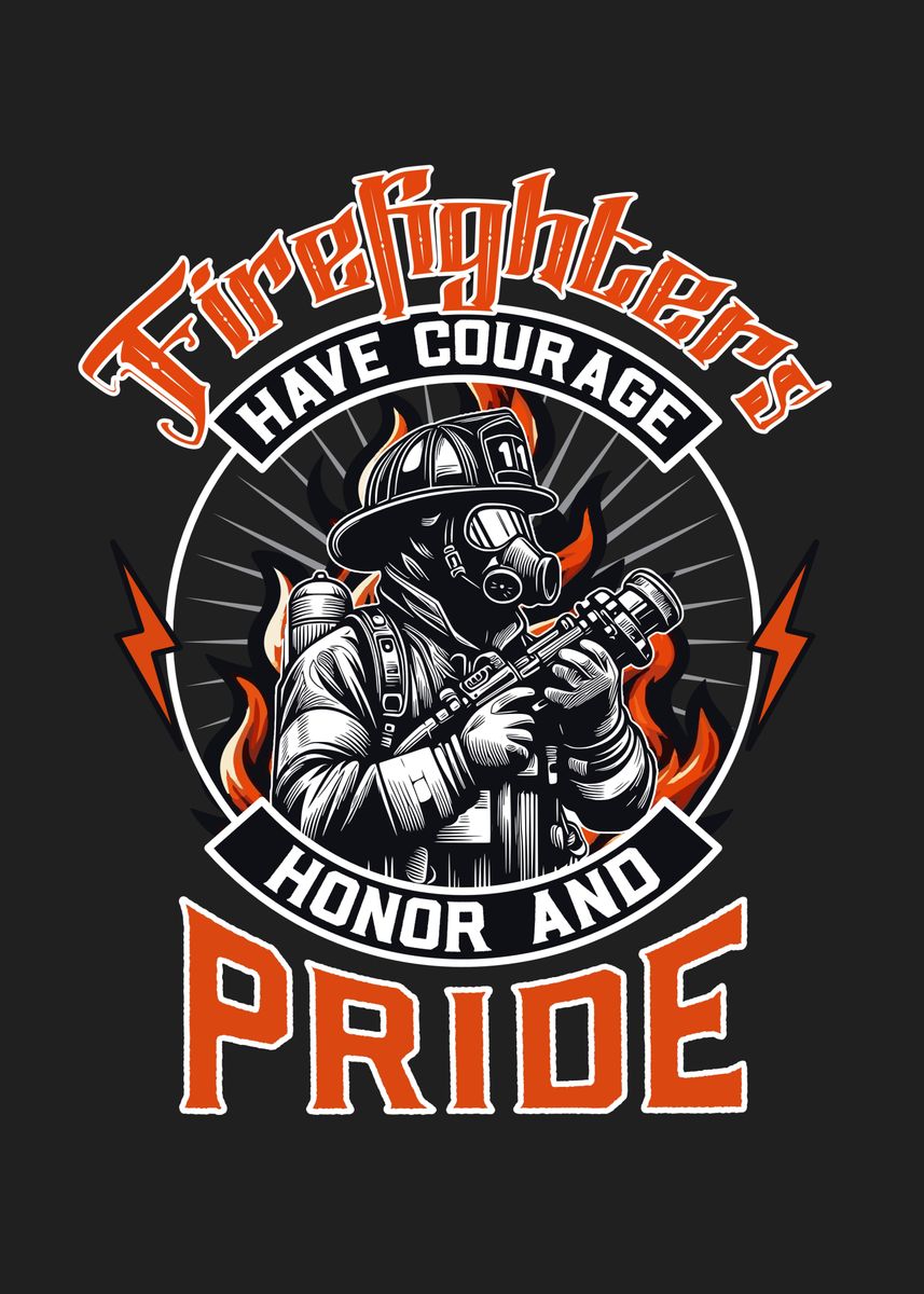 'Firefighters Core Values' Poster, picture, metal print, paint by Foxxy ...