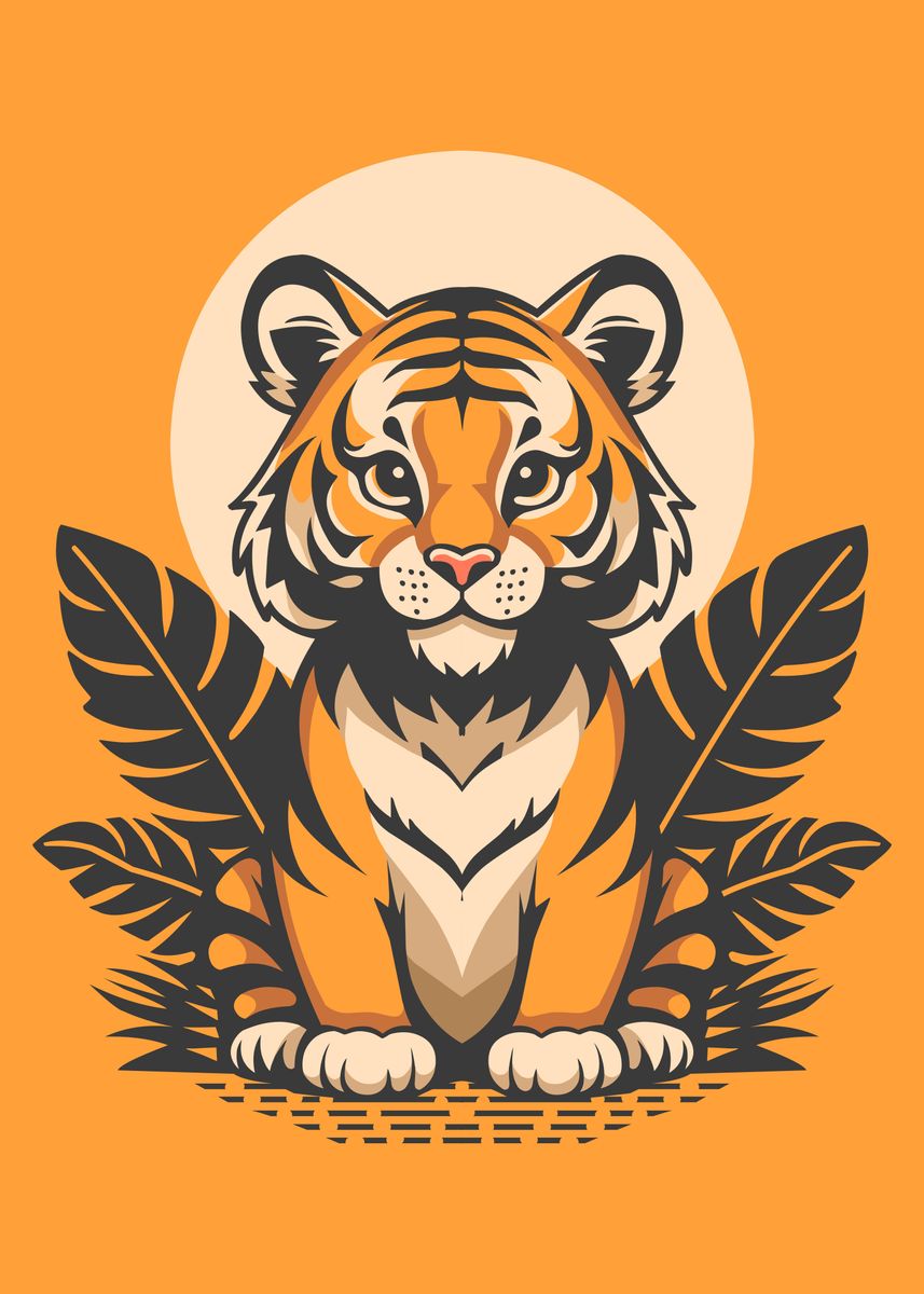 'Cute Baby Tiger' Poster, picture, metal print, paint by Milhad Art ...