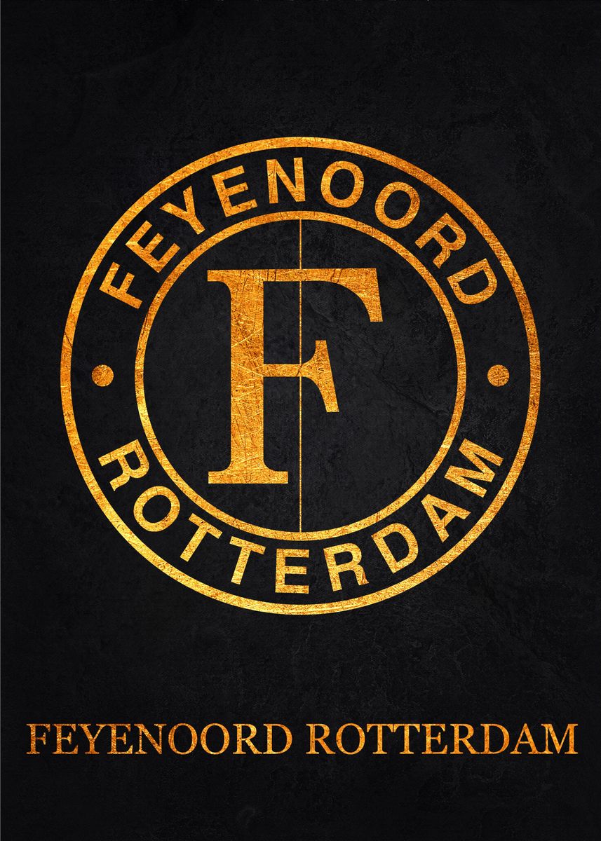 'Feyenoord Rotterdam Golden' Poster, picture, metal print, paint by ...