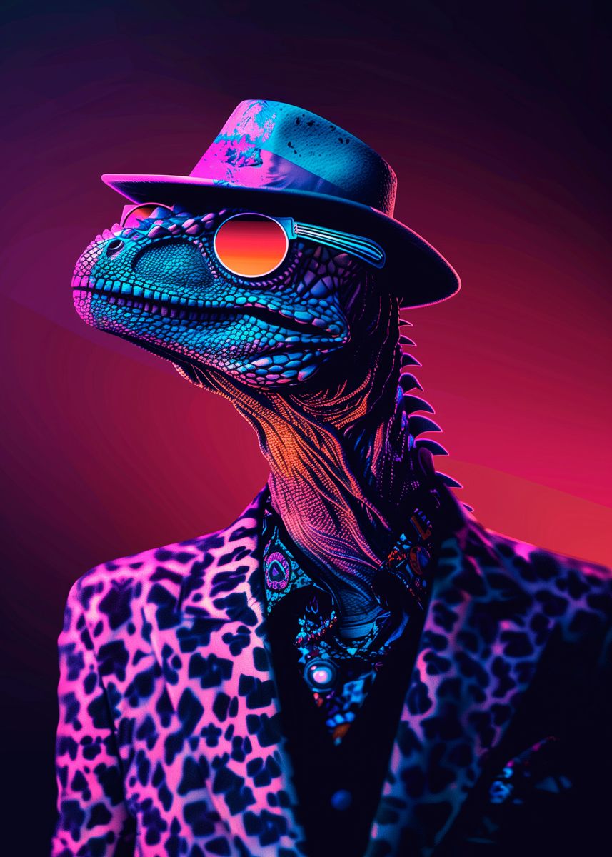 'Leopard Pattern Dino' Poster, picture, metal print, paint by The ...