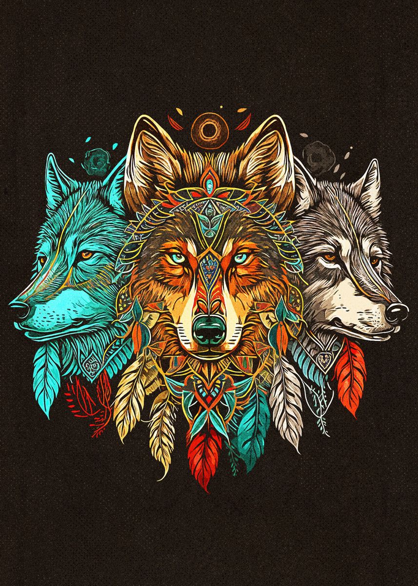 'Three Headed Wolf' Poster, picture, metal print, paint by Ammar Zain ...