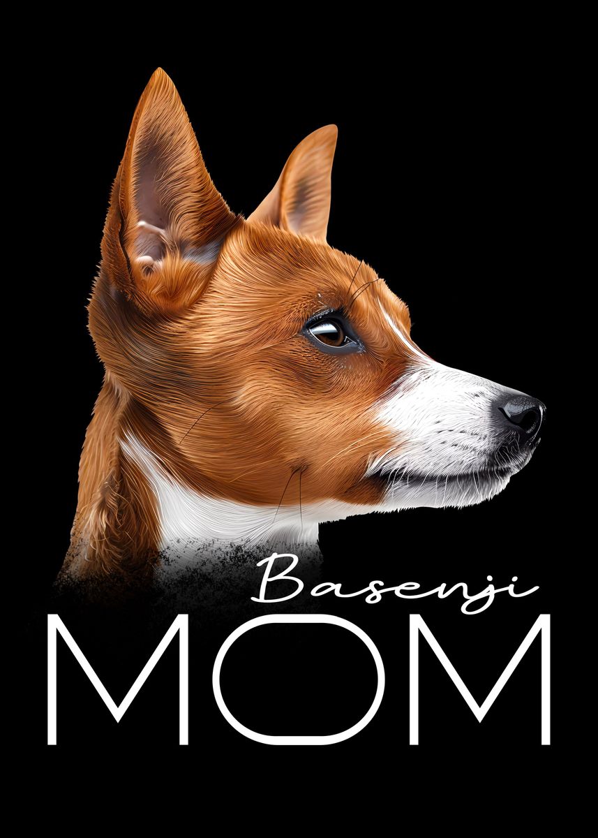 'Basenji Mom' Poster, picture, metal print, paint by Henning Seifert | Displate