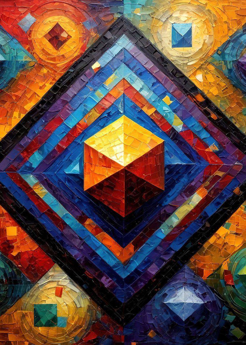 'Geom Art 02' Poster, picture, metal print, paint by Klara Acel | Displate