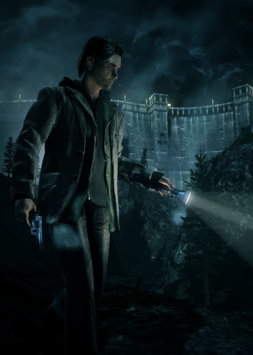 'Alan Wake' Poster, picture, metal print, paint by bala bala | Displate
