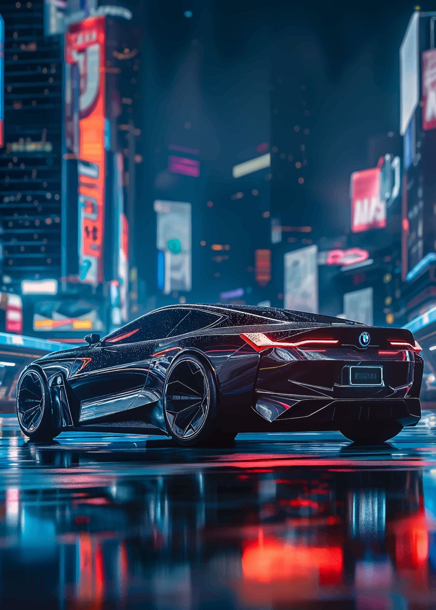 'Cyberpunk BMW M8 ' Poster, picture, metal print, paint by Anima Art ...