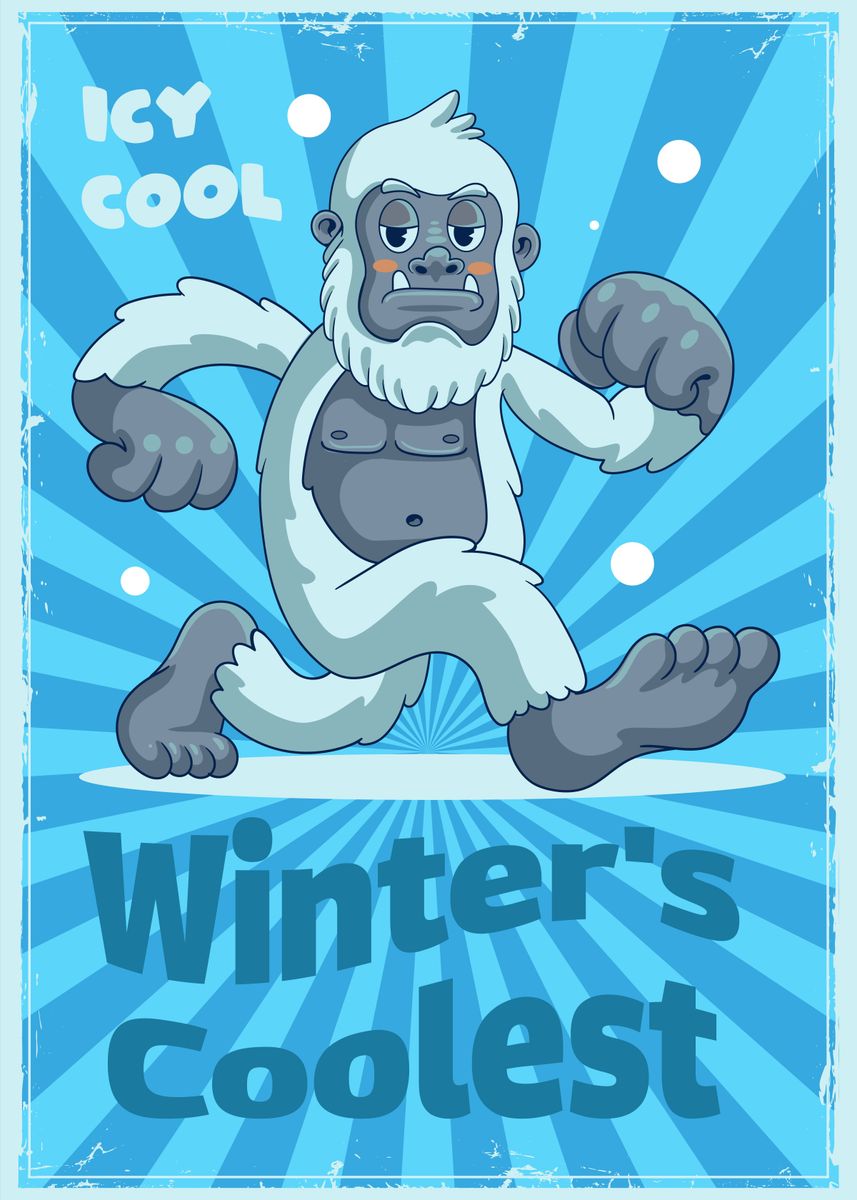 'Yeti Winter Christmas' Poster, picture, metal print, paint by Amila ...