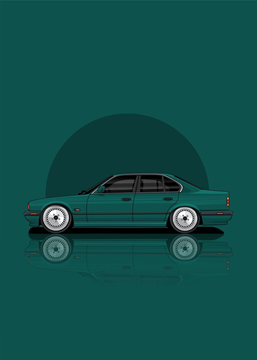 'Art Car BMW E34' Poster, picture, metal print, paint by Dodi Firdaus ...