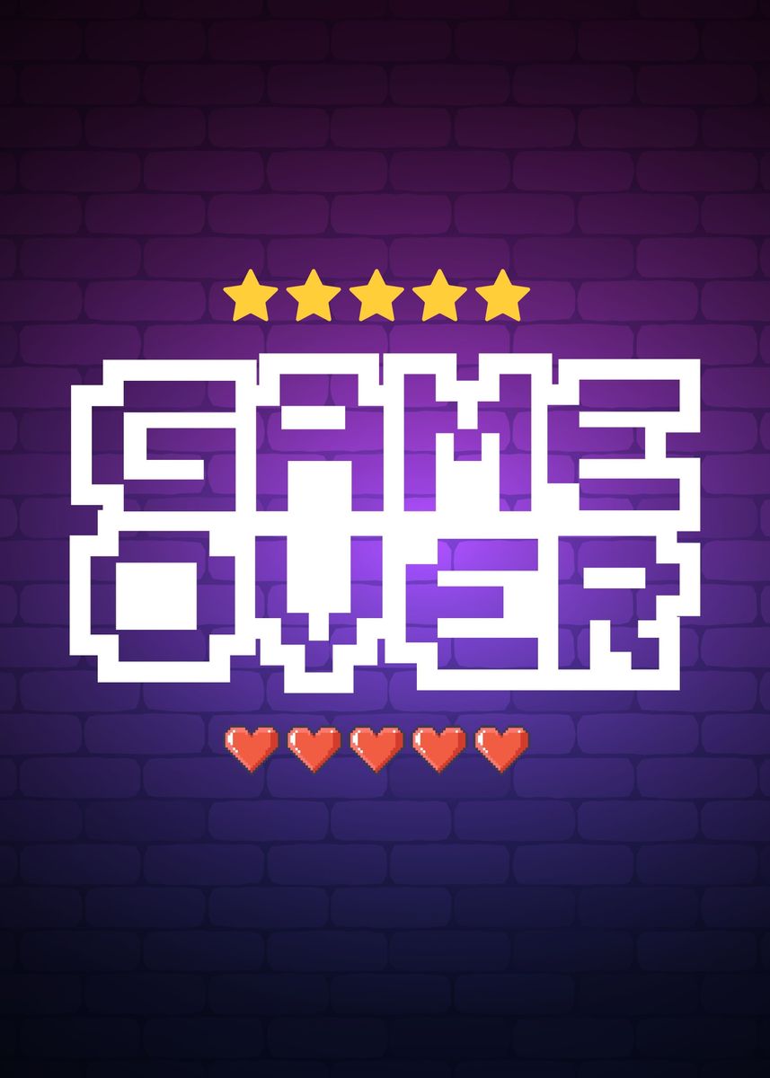 'Game Over Retro Arcade ' Poster, picture, metal print, paint by noer ...