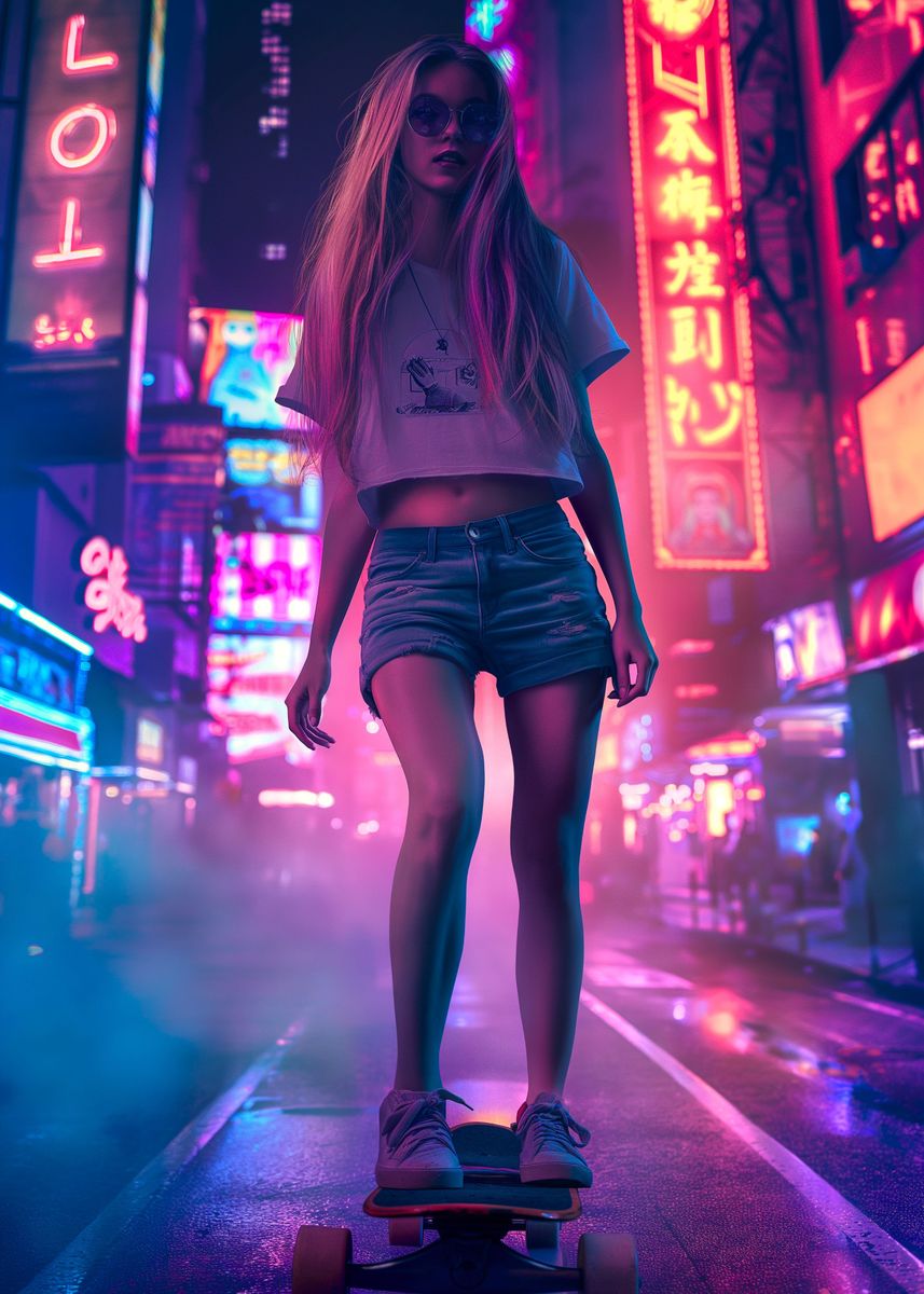 'Street Girl' Poster, picture, metal print, paint by Elysian Atelier ...