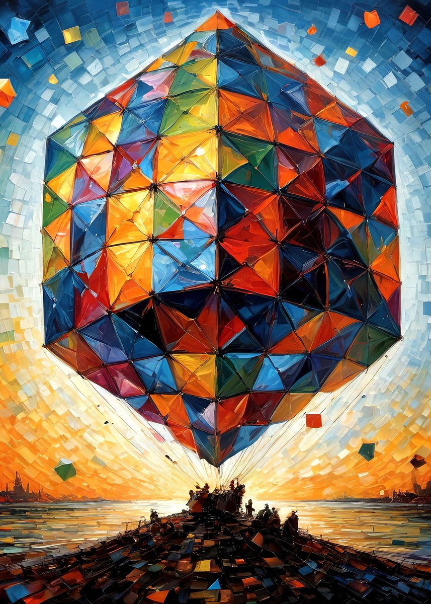 'Geom Art 01' Poster, picture, metal print, paint by Klara Acel | Displate