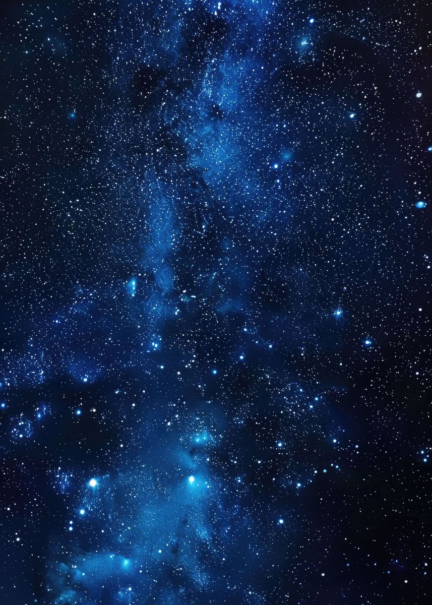 'Blue Galaxy' Poster, picture, metal print, paint by Jan | Displate