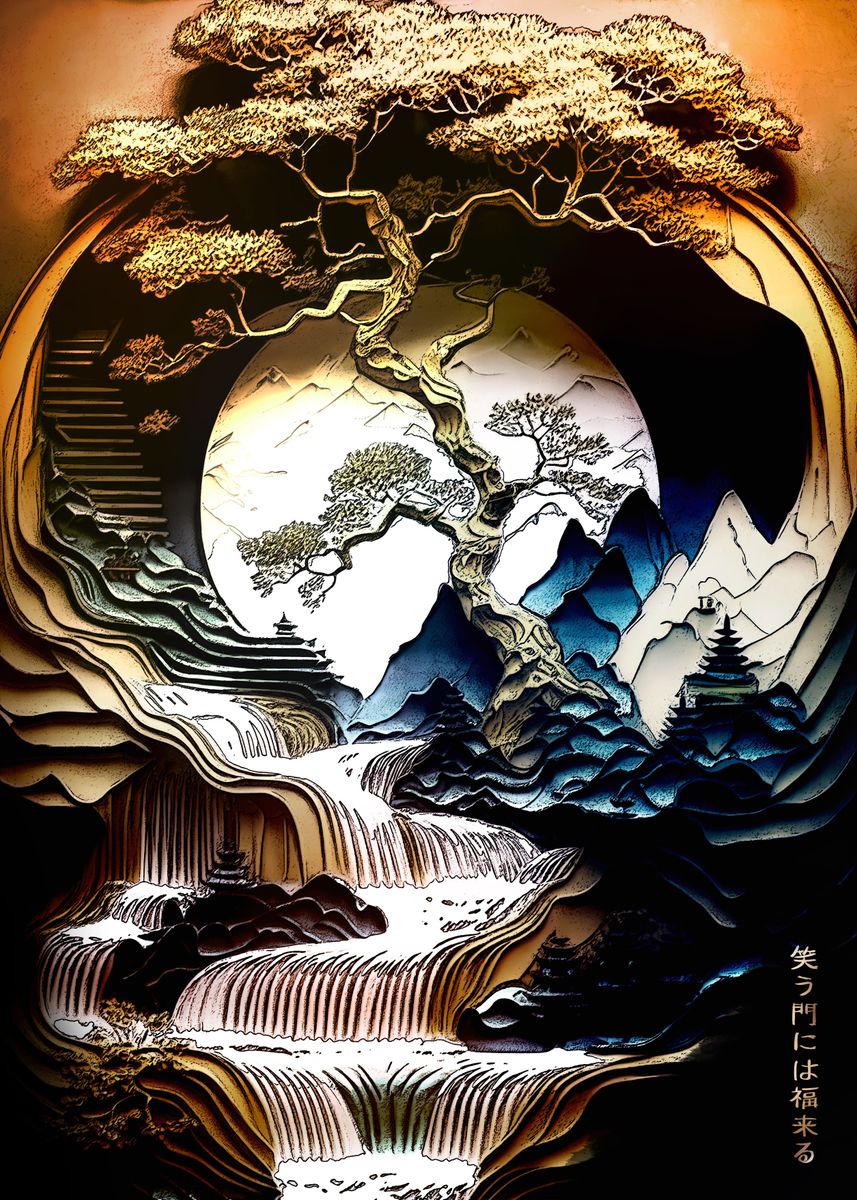 'Colorful Japanese tree' Poster, picture, metal print, paint by MCAshe ...