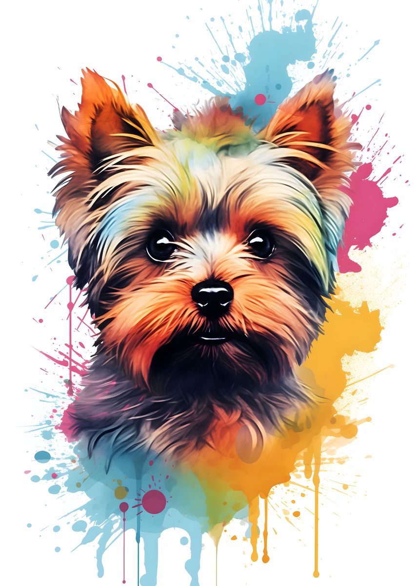 'Yorkshire Terrier dog' Poster, picture, metal print, paint by Dennex Designs | Displate