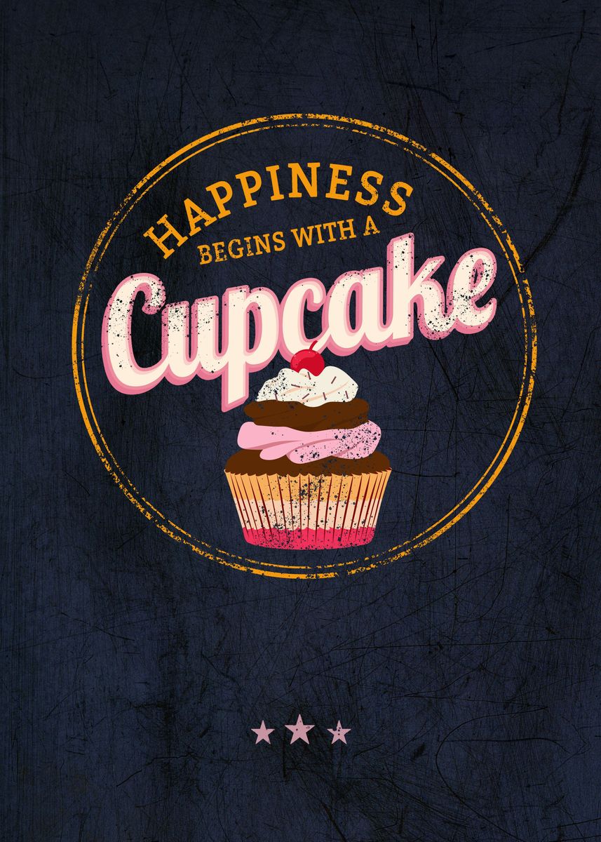 'Cupcake Sweet Dessert Cake' Poster, picture, metal print, paint by ...