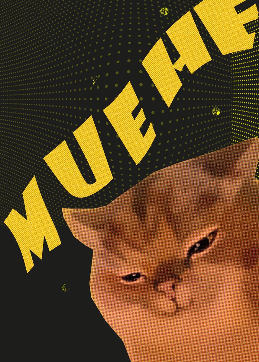 'funny intimidating cat' Poster, picture, metal print, paint by wine ...