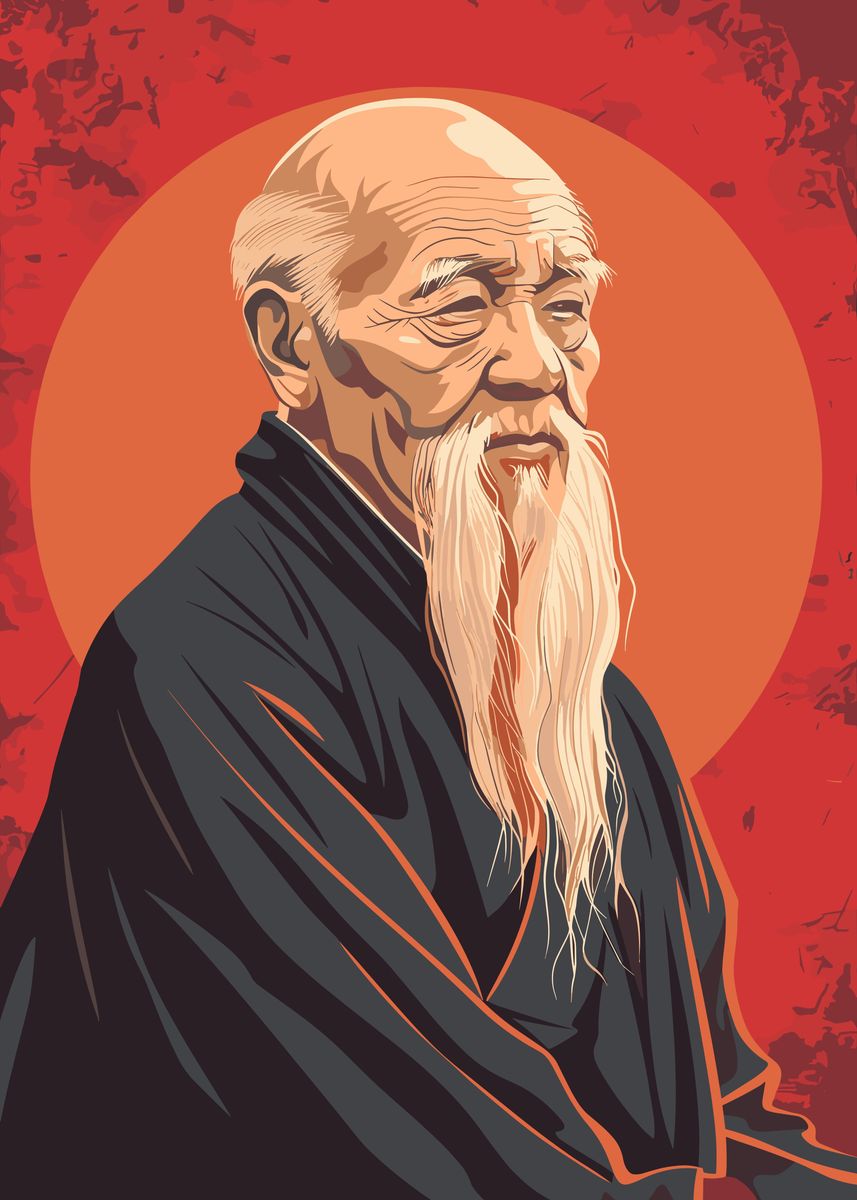 'Lao Tzu Philosopher' Poster, picture, metal print, paint by Mesh ...