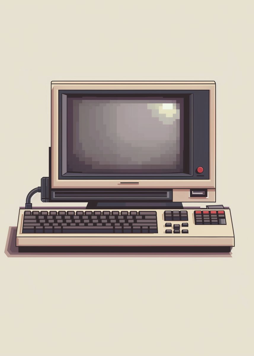 '8bit Pixel Art Computer' Poster, picture, metal print, paint by ...