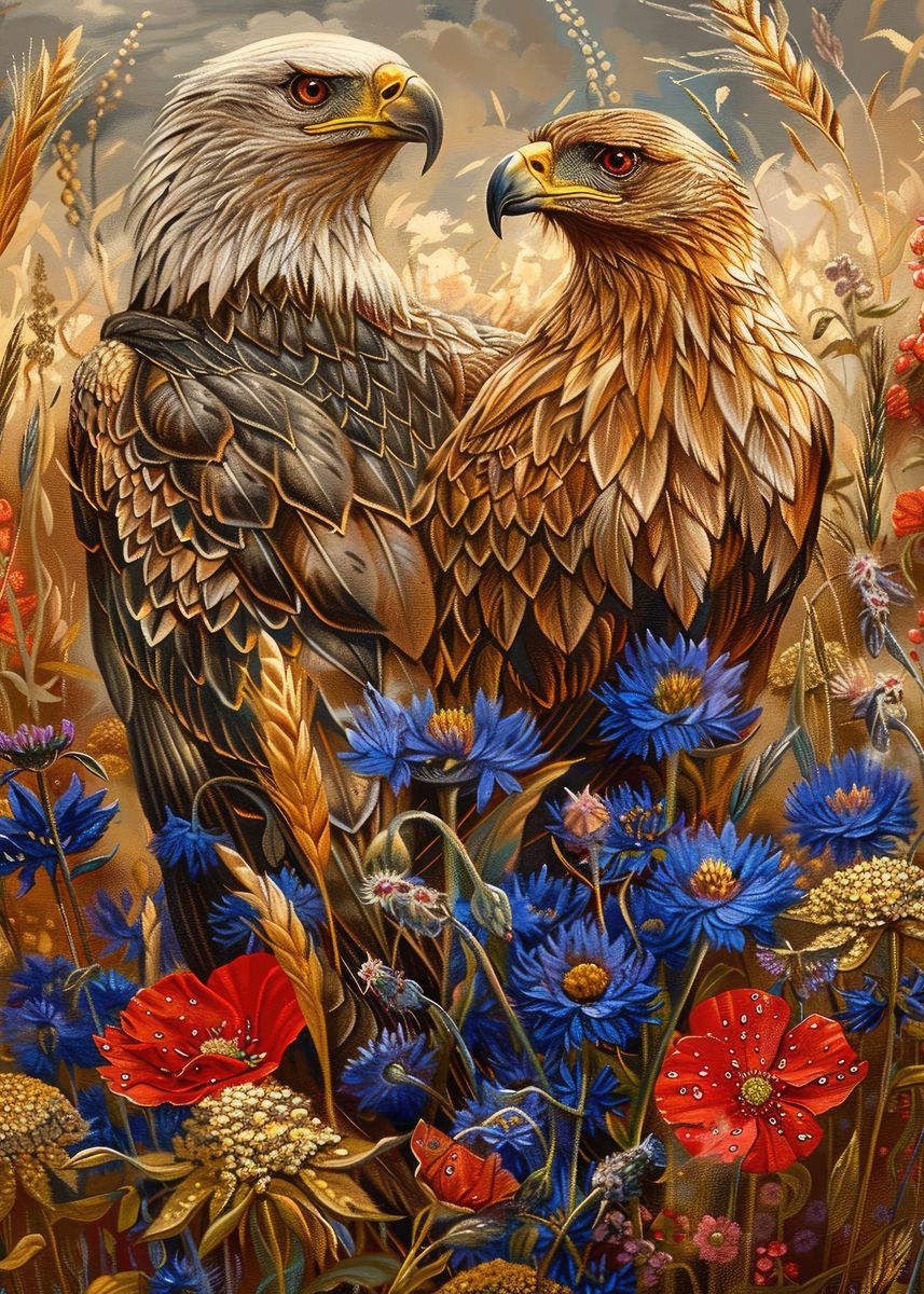 'Majestic Eagles' Poster, picture, metal print, paint by Senja Kolesnyk ...