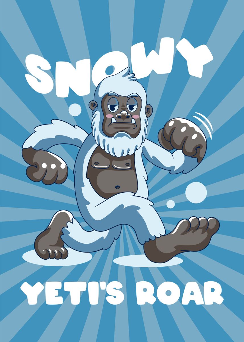 'Snowy Yeti Christmas' Poster, picture, metal print, paint by Adam ...