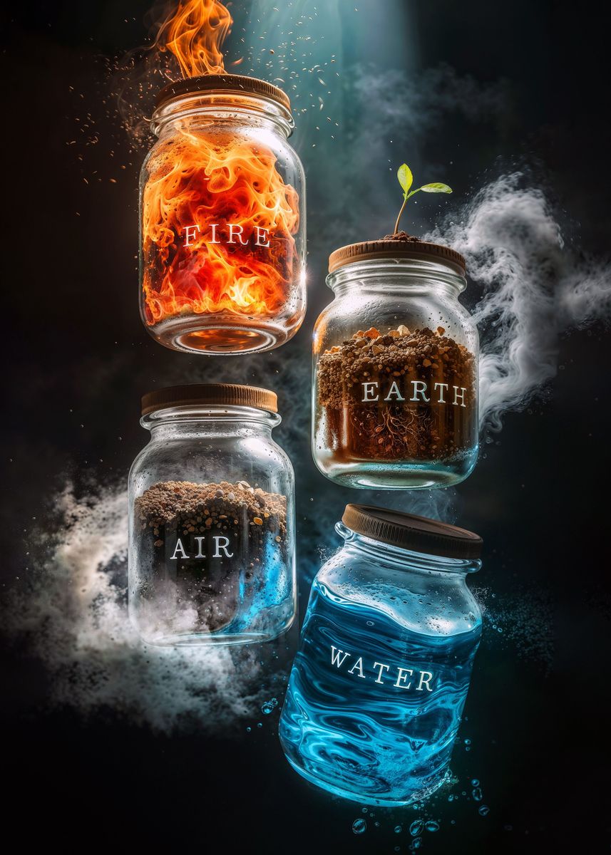 'The Four Elements' Poster, picture, metal print, paint by Bruno Macedo ...