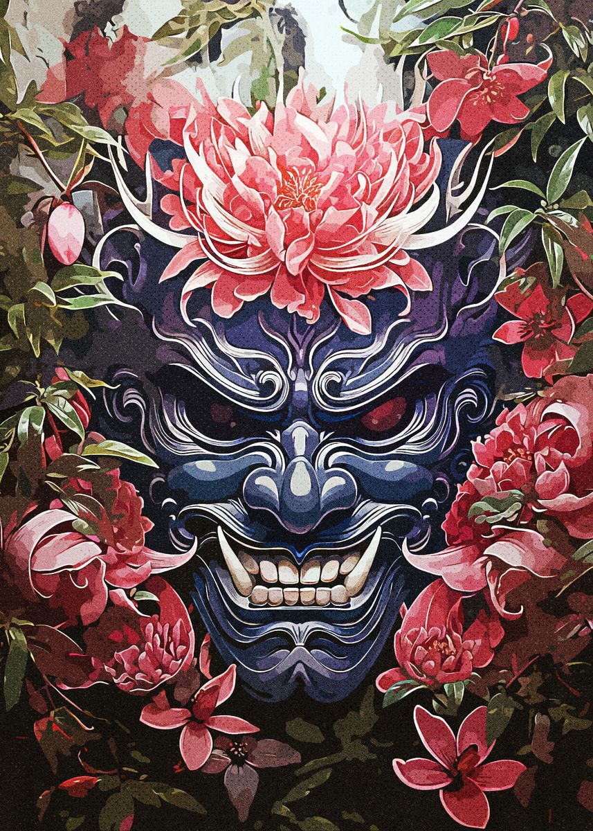 'Abstract Oni Flowers' Poster, picture, metal print, paint by Ammar ...