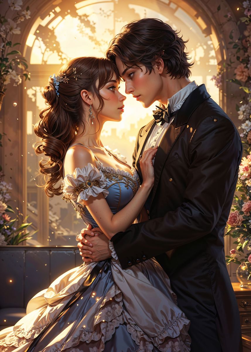 'A Beautiful Sweet Couple' Poster, picture, metal print, paint by ...