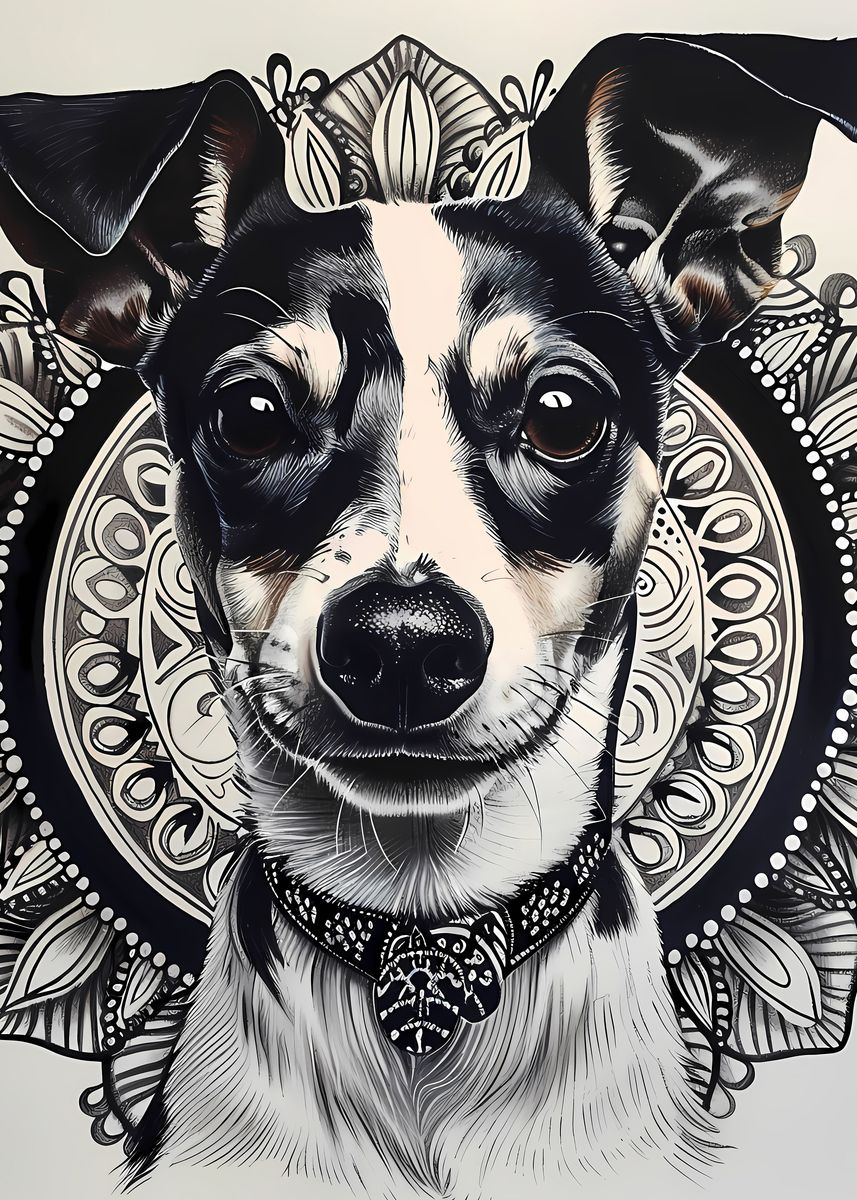 'Mandala Dog' Poster, picture, metal print, paint by Alexandre Ibáñez ...