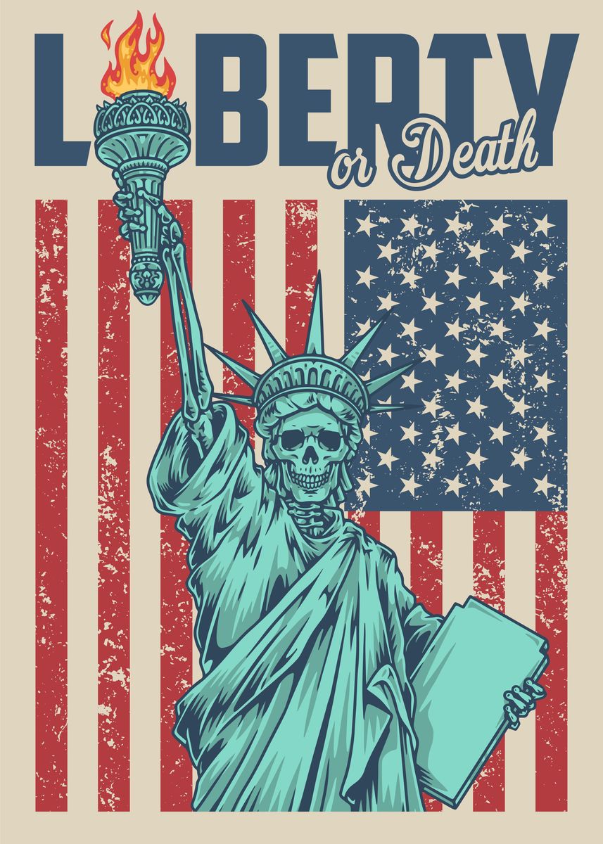 'Statue of Liberty or Death' Poster, picture, metal print, paint by ...