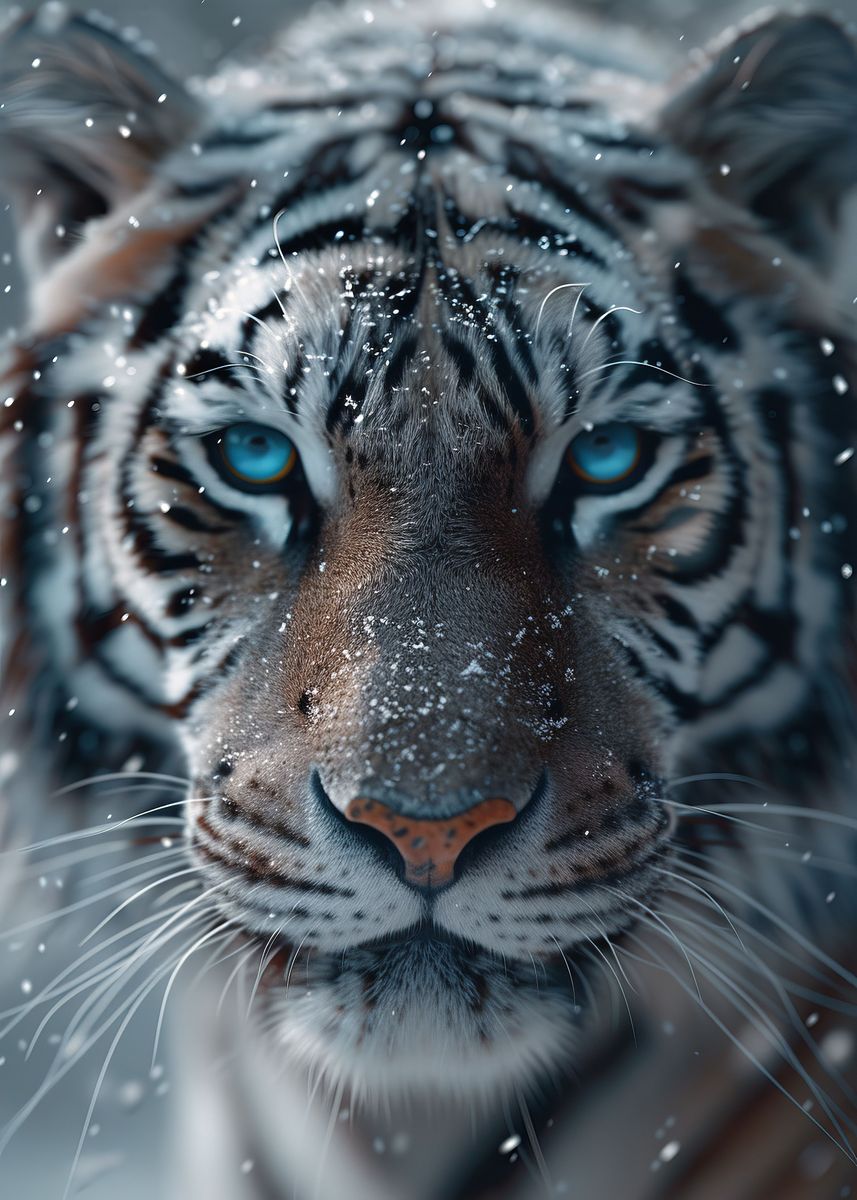 'White Tiger Photography' Poster, picture, metal print, paint by AnHa | Displate