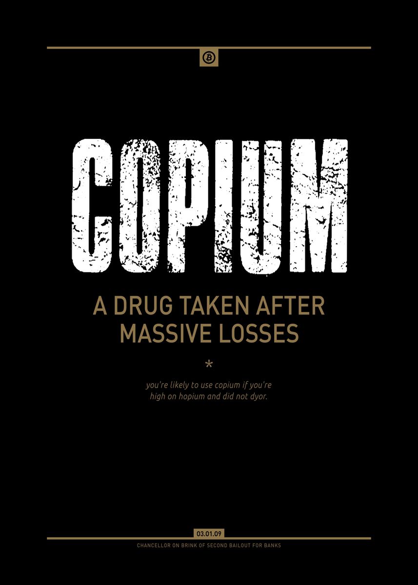 'Copium Crypto Definition' Poster, picture, metal print, paint by Pong ...