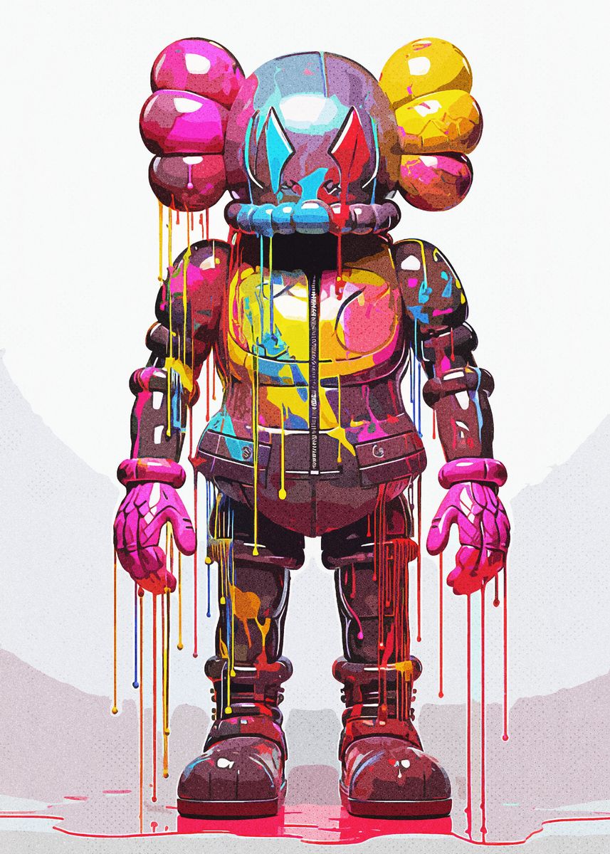 'Kaws Paint' Poster, picture, metal print, paint by Ammar Zain | Displate