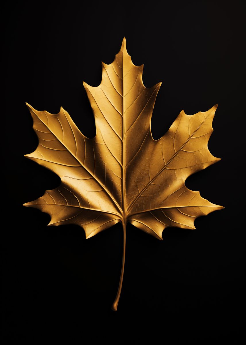 'Gold Maple Leafs' Poster, picture, metal print, paint by ELYussArt ...