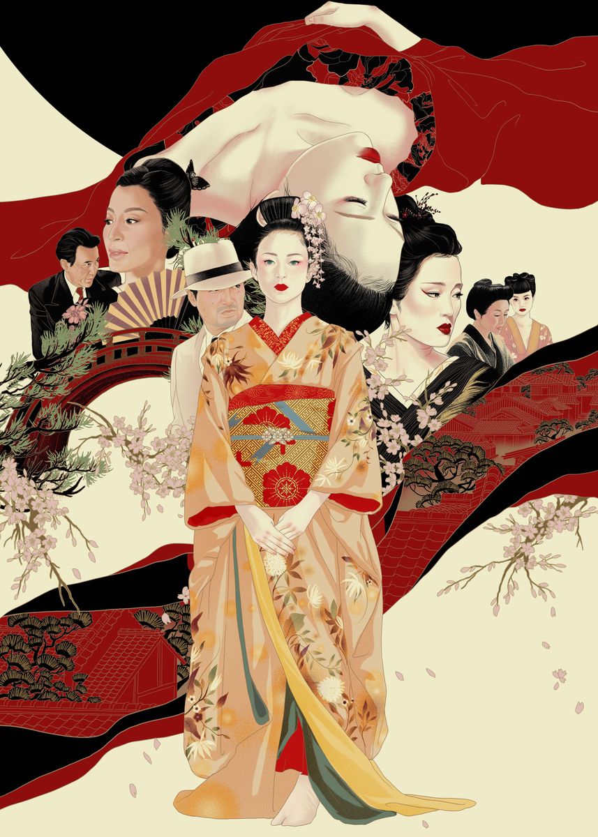 'MEMOIR OF A GEISHA' Poster, picture, metal print, paint by Edz | Displate