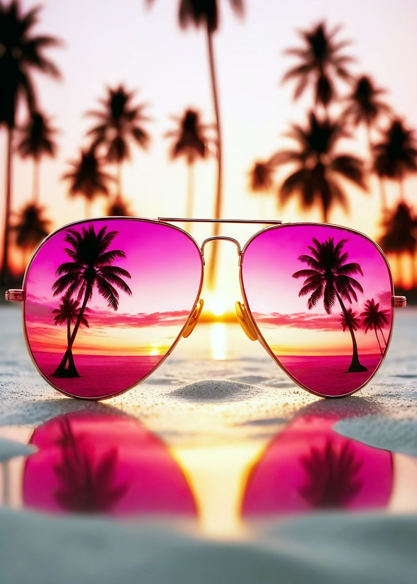 'Sunglasses Summer Vibes' Poster, picture, metal print, paint by NIZAM ...