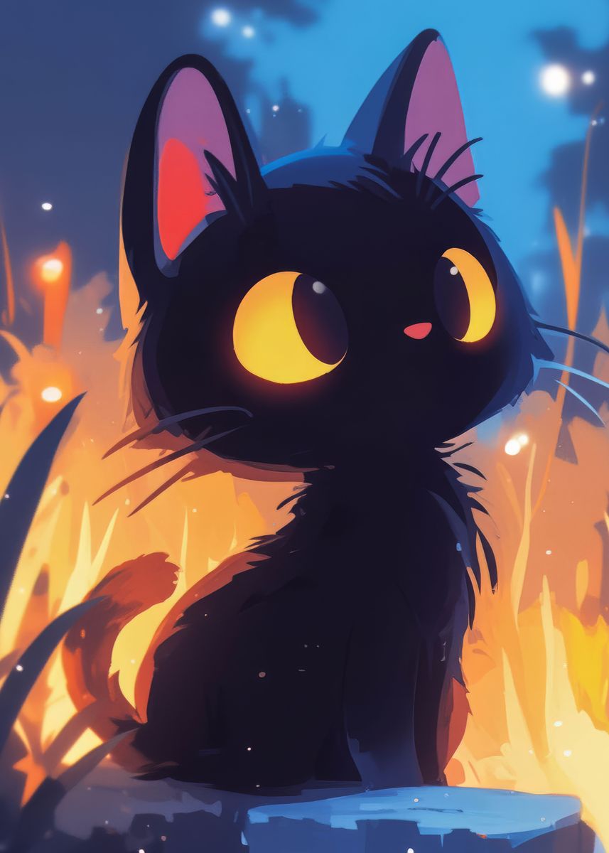 'Max The Cat' Poster, picture, metal print, paint by Vizio | Displate