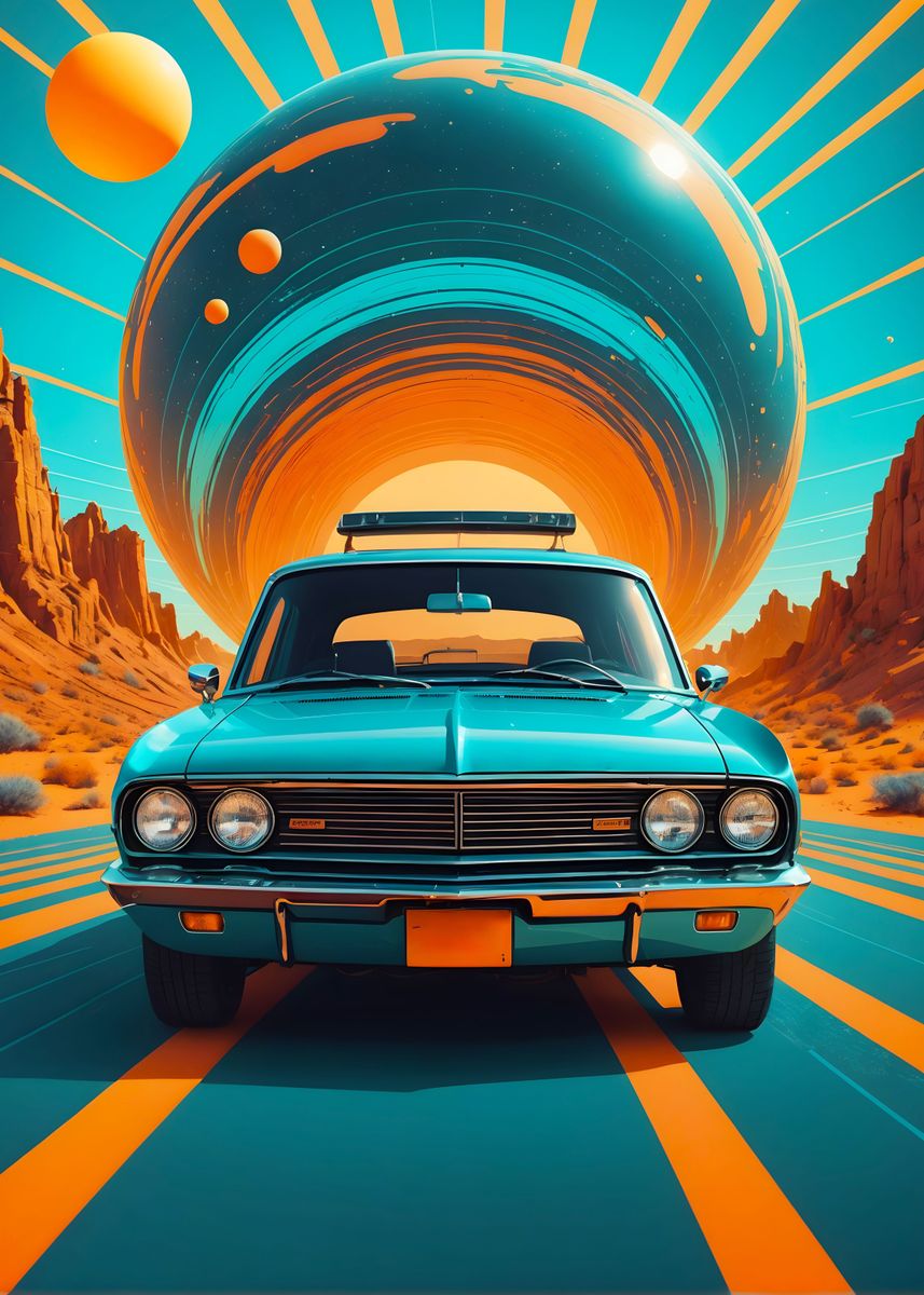 'Vintage Car Journey' Poster, picture, metal print, paint by NIZAM KHAN ...