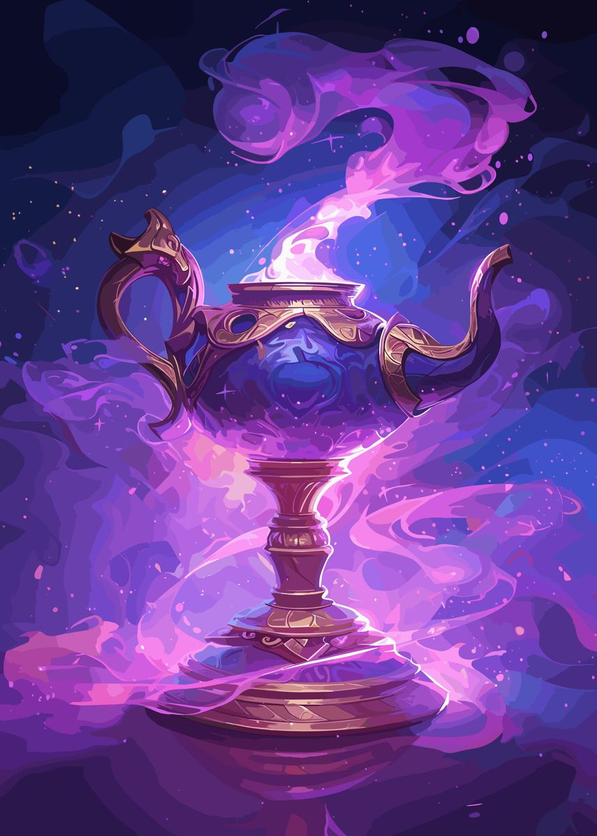'Magical Lamp' Poster, picture, metal print, paint by SuperNova | Displate