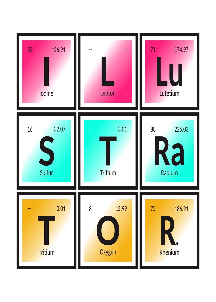 'Illustrator Periodic Table' Poster, picture, metal print, paint by ...