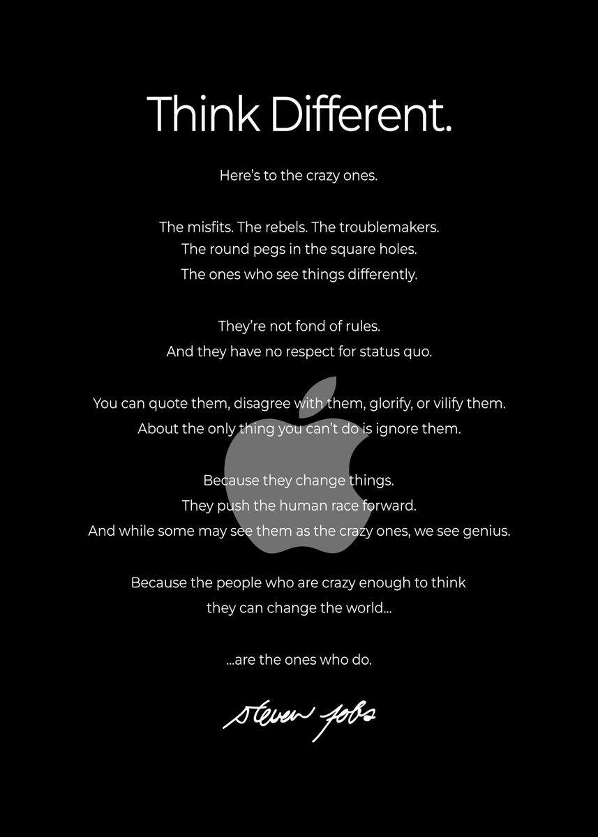 'Think Different' Poster, picture, metal print, paint by Conceptual ...