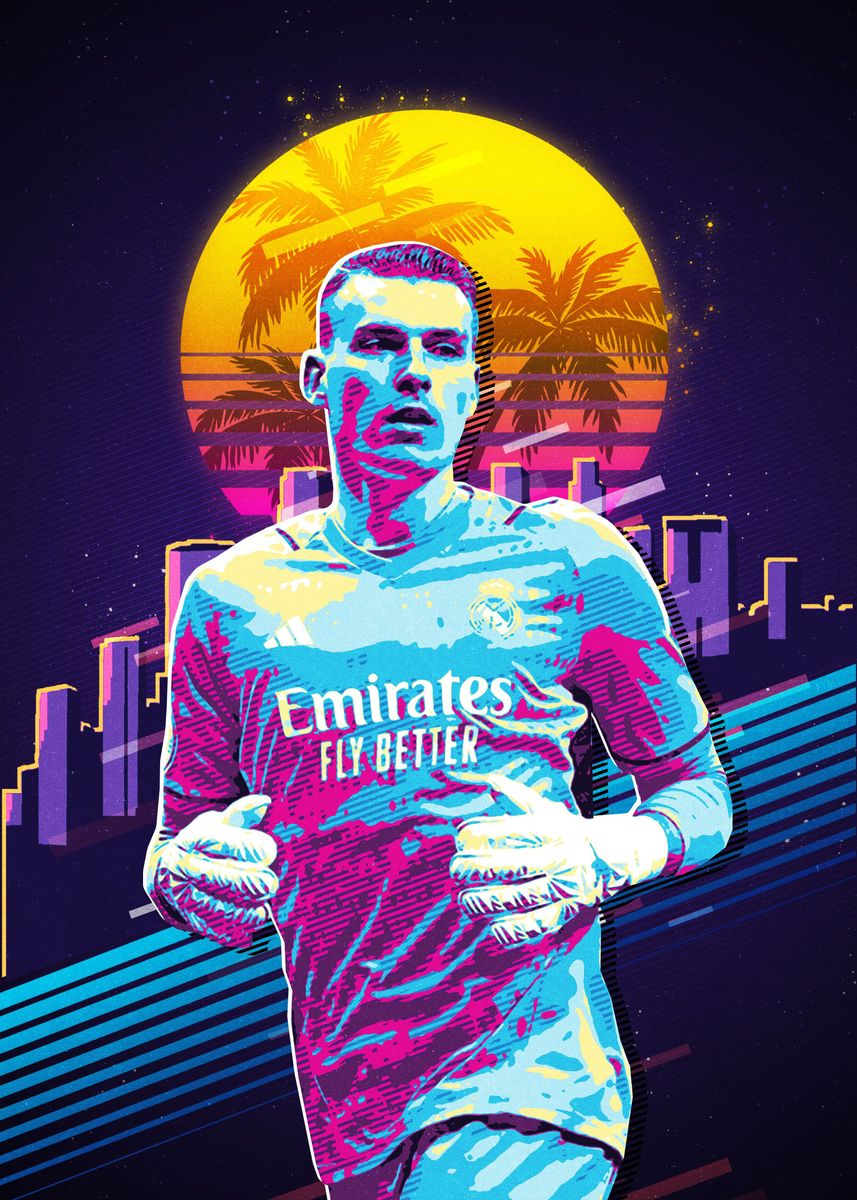 'andriy lunin football' Poster, picture, metal print, paint by Hames ...