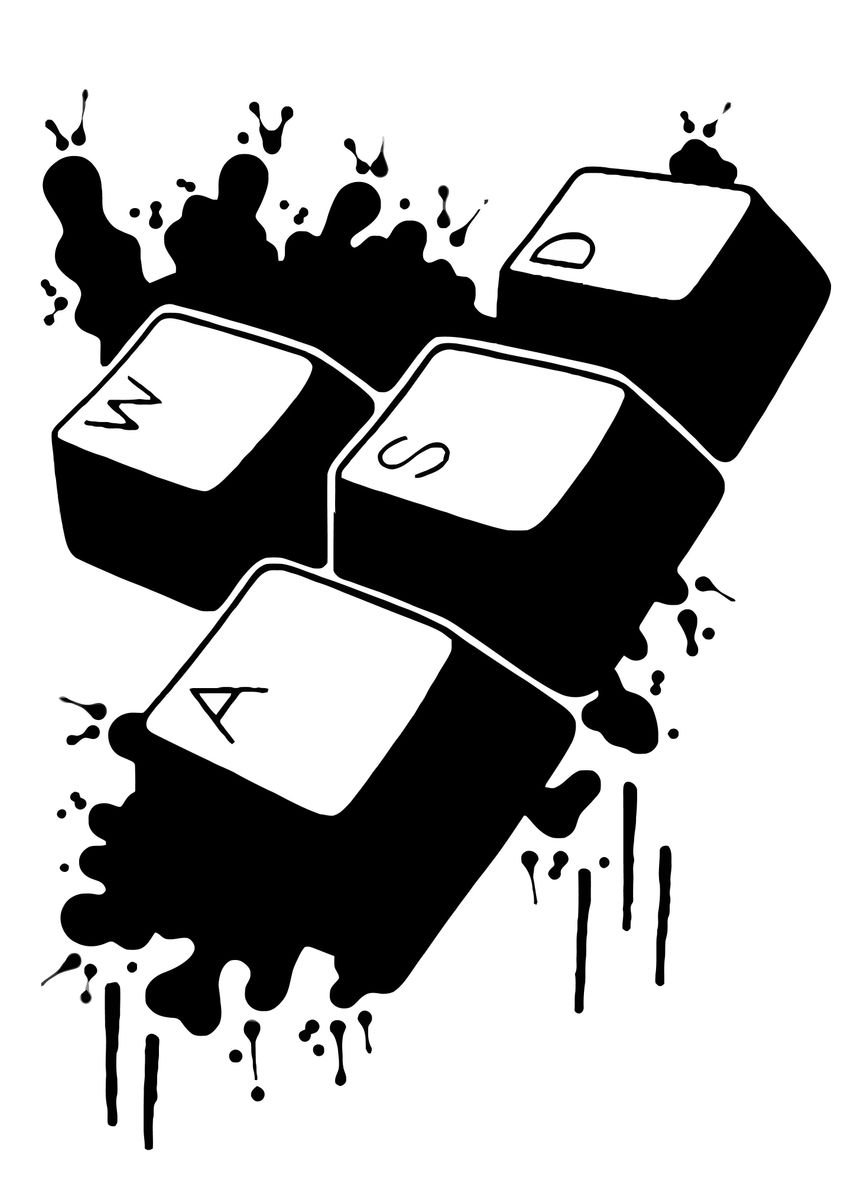 'Wasd' Poster, picture, metal print, paint by BB Creative | Displate