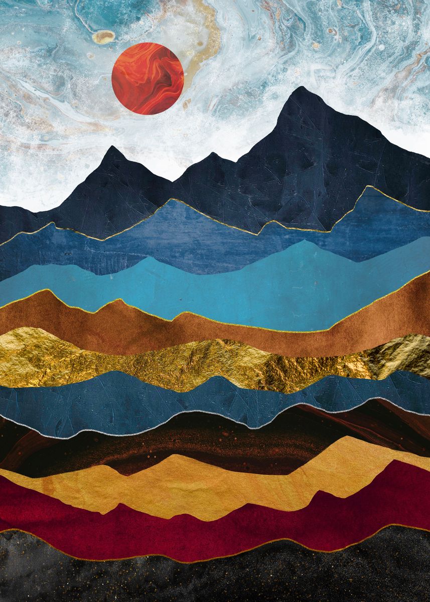 'Dream Red Dusk' Poster, picture, metal print, paint by Illust Artz ...