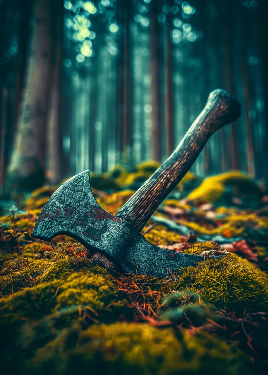 'Viking Axe' Poster, picture, metal print, paint by The creative Hub ...