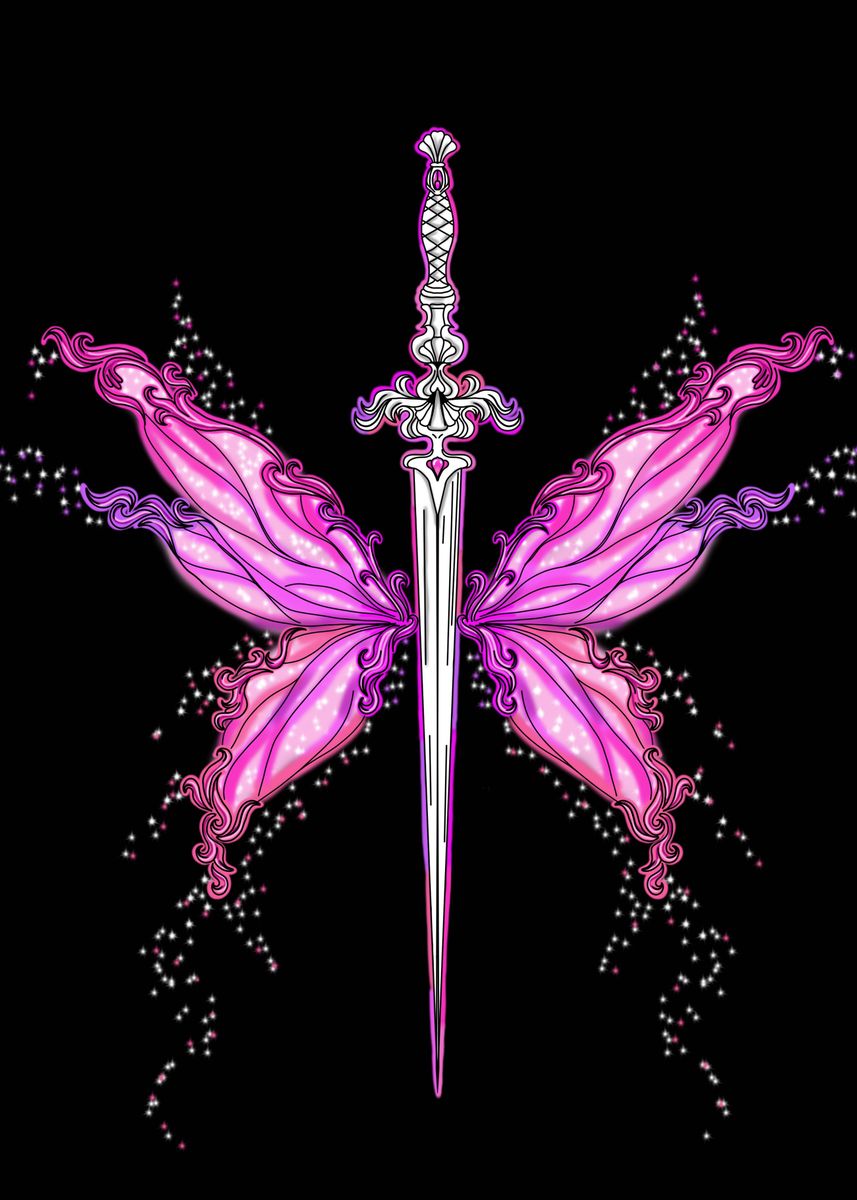 'Butterfly Wings Sword' Poster, picture, metal print, paint by Anam ...