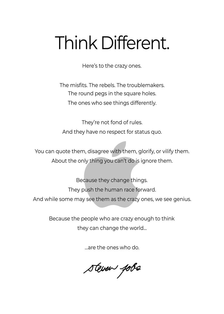 'Think Different Steve Jobs' Poster, picture, metal print, paint by ...