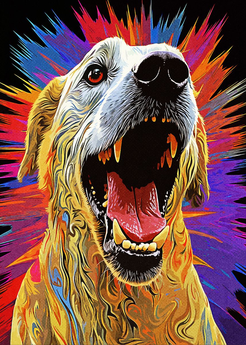 'Barking Dog' Poster, picture, metal print, paint by Magnum Attack ...