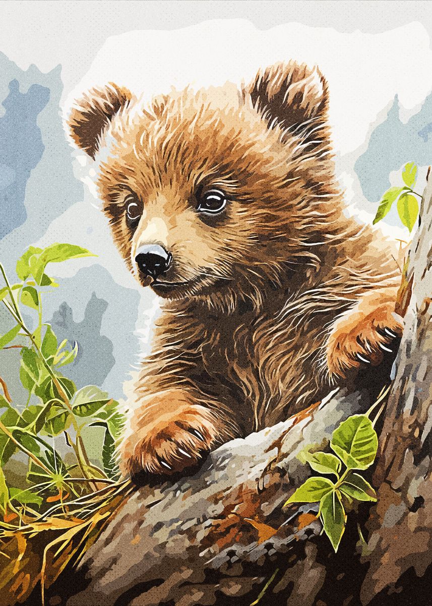 'Cute Bear' Poster, picture, metal print, paint by Fanth | Displate